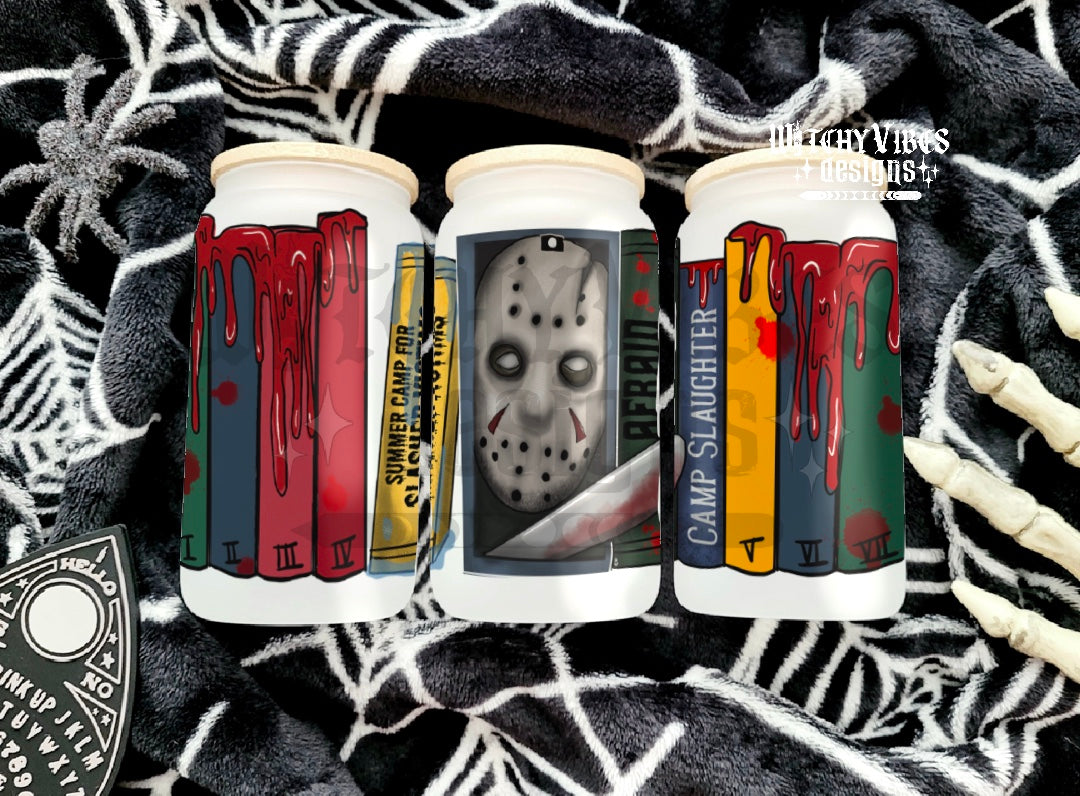 Camp Book Nook Glass Cup digital – Witchy Vibes Designs